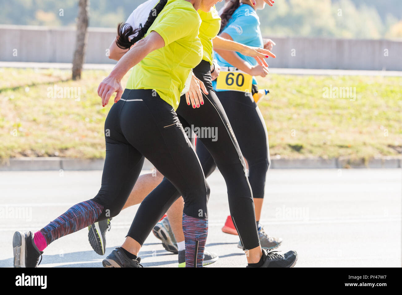 Marathon running in the city Stock Photo - Alamy