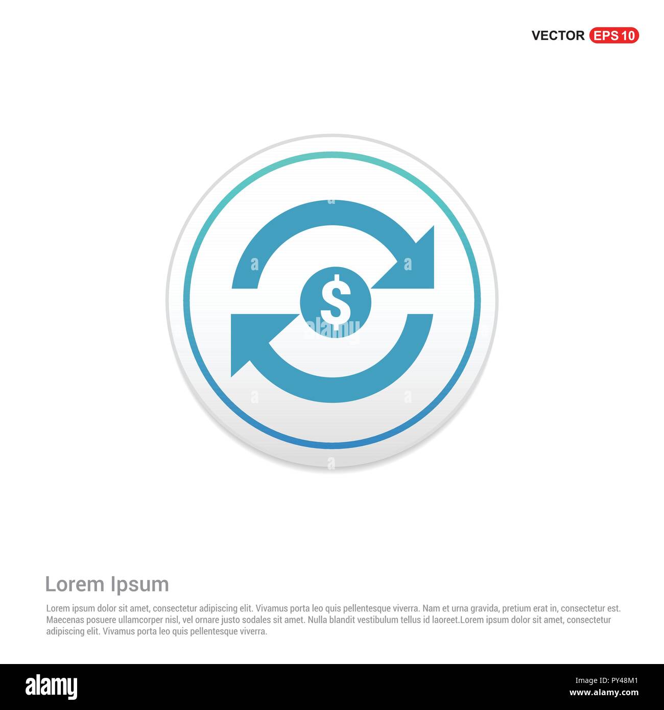 Currency Convert Icon - white circle button Stock Vector Image & Art ...