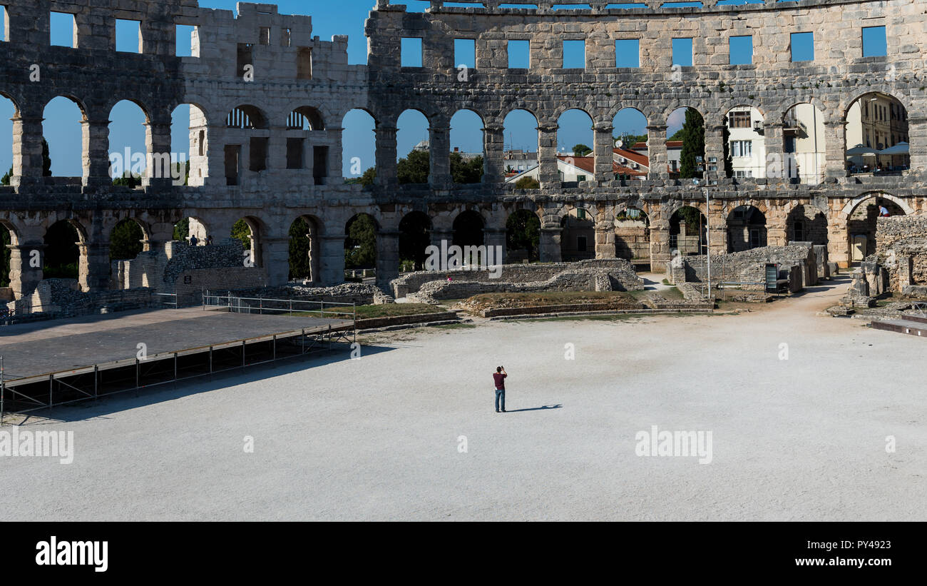 Roman amphitheater in Pula.Built 1st century AD.Pula, Pola, Istria ...