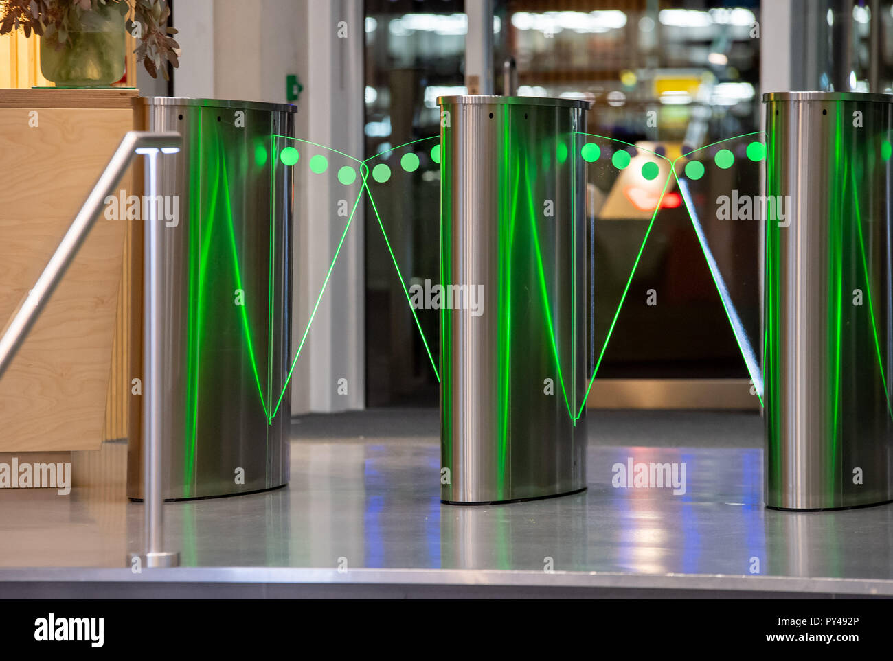 Security doors at a business building. Only staff with authorised ...