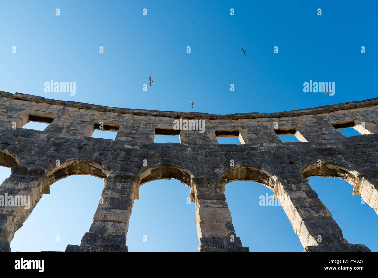 Roman amphitheater in Pula.Built 1st century AD.Pula, Pola, Istria ...