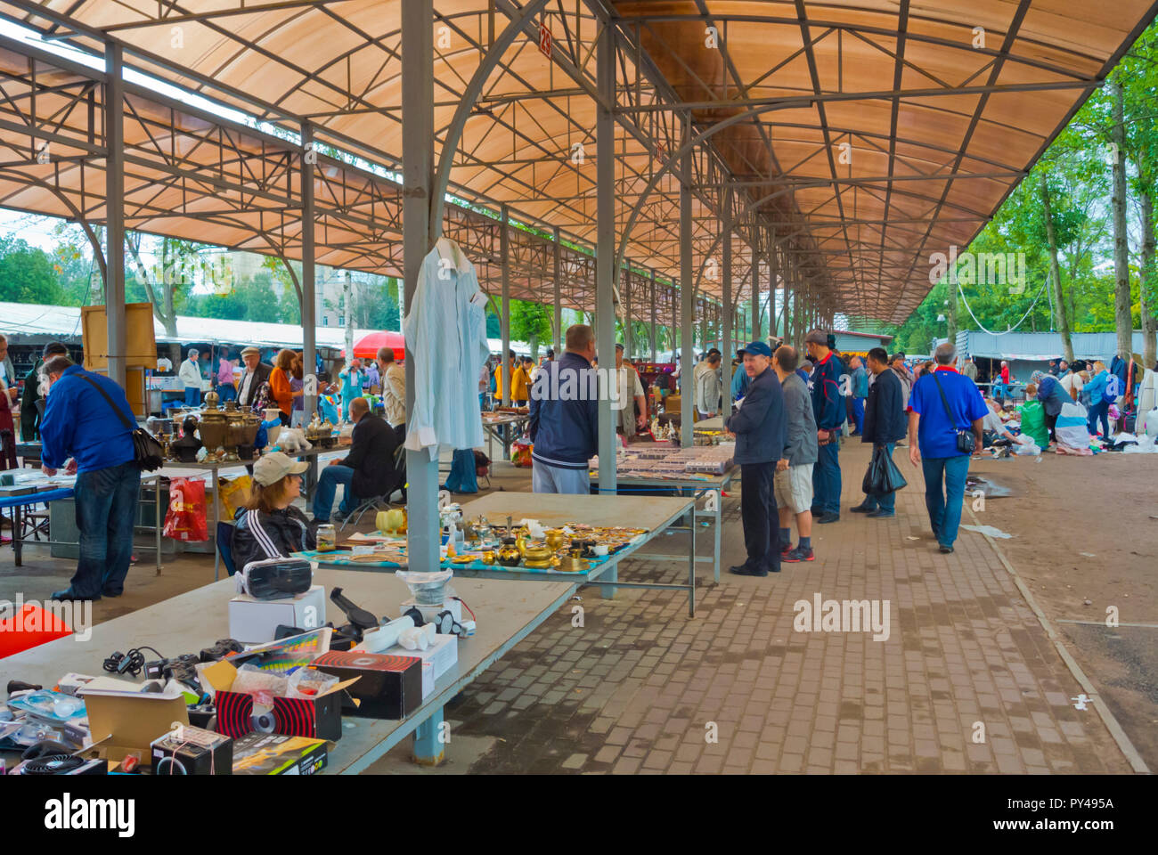 Flea market, Udelnaya, Vyborgsky District, Saint Petersburg, Russia ...