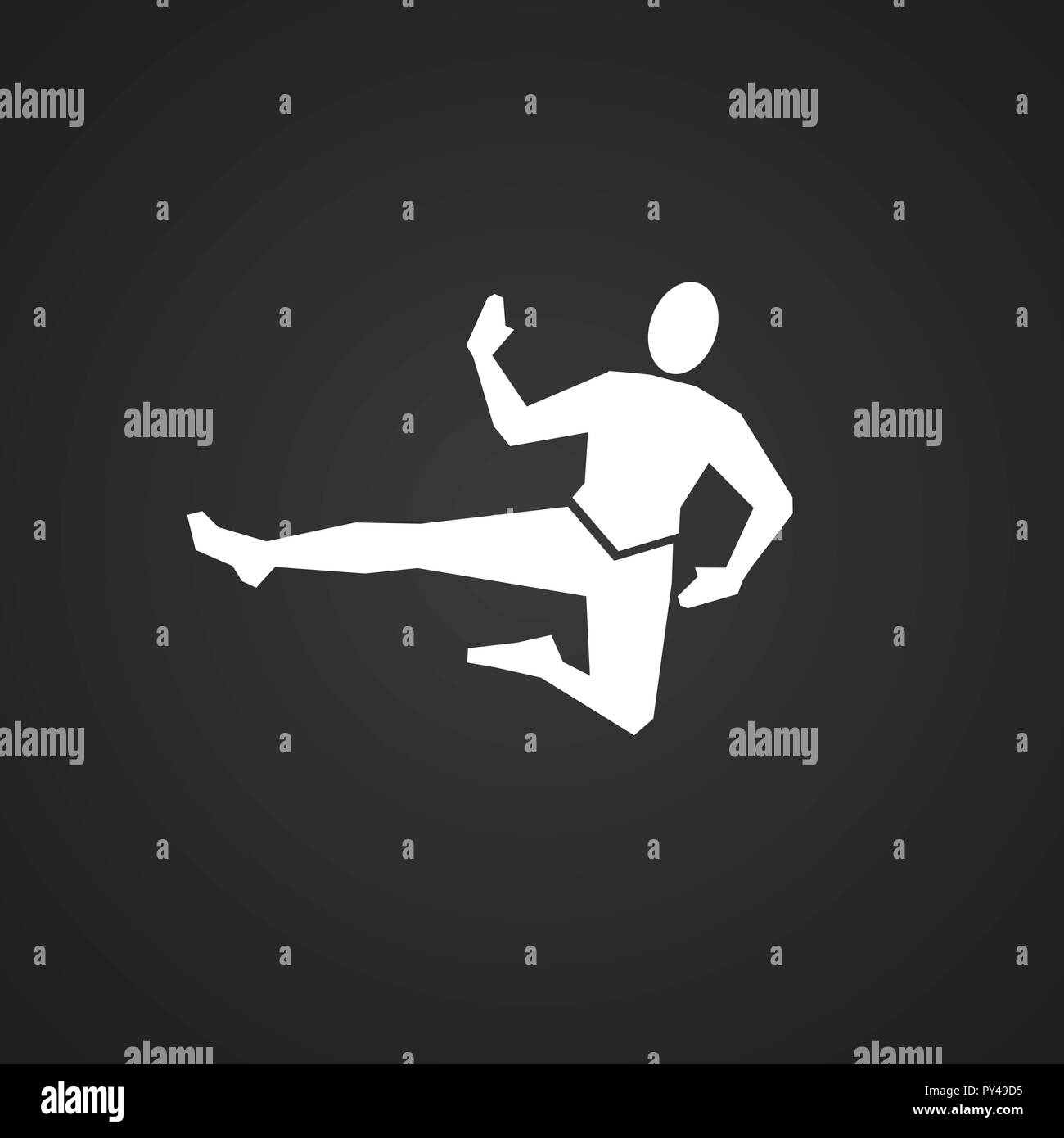 Karate icon on black background Stock Vector Image & Art - Alamy