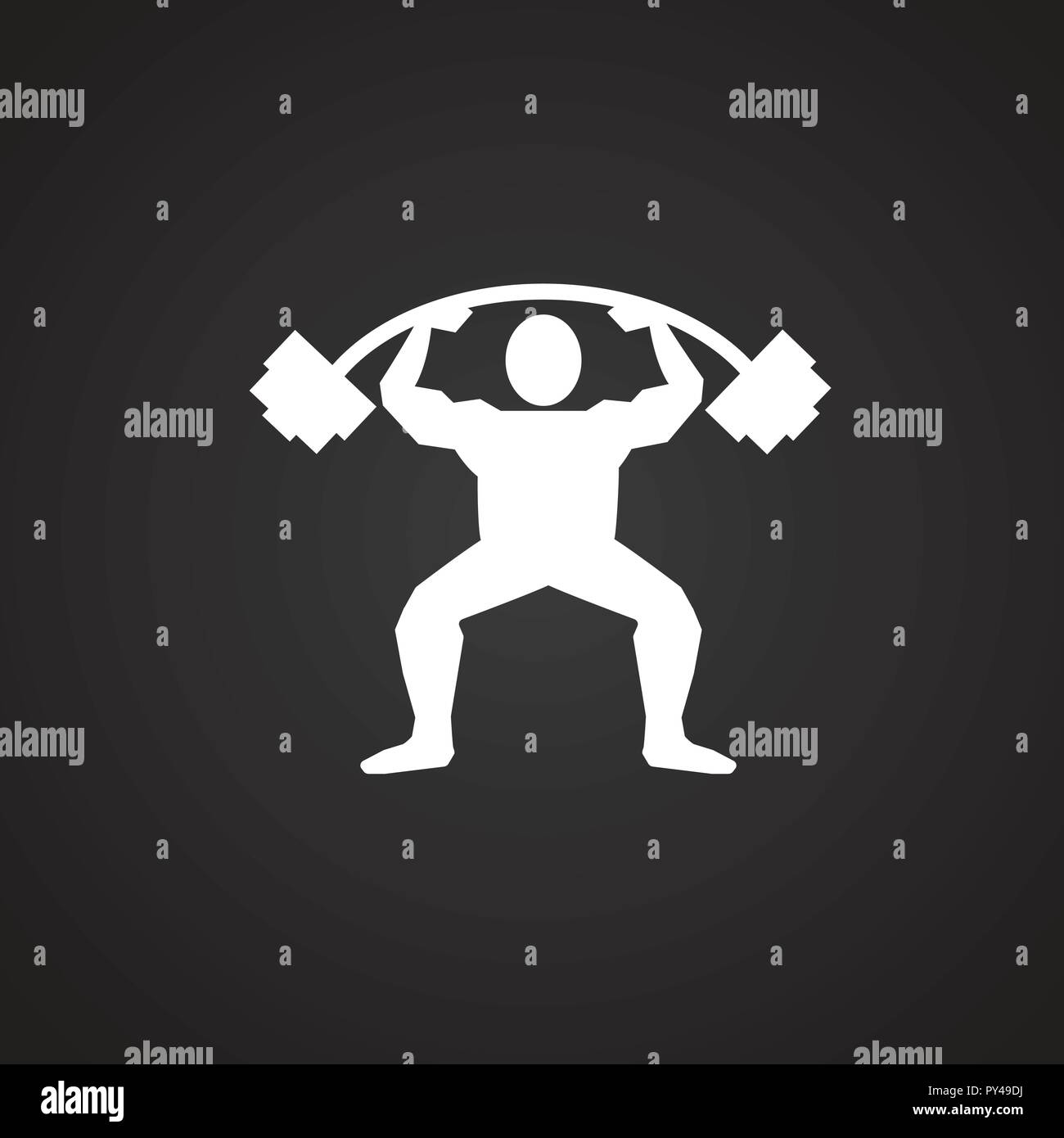 Power lifter on black background icon Stock Vector Image & Art - Alamy