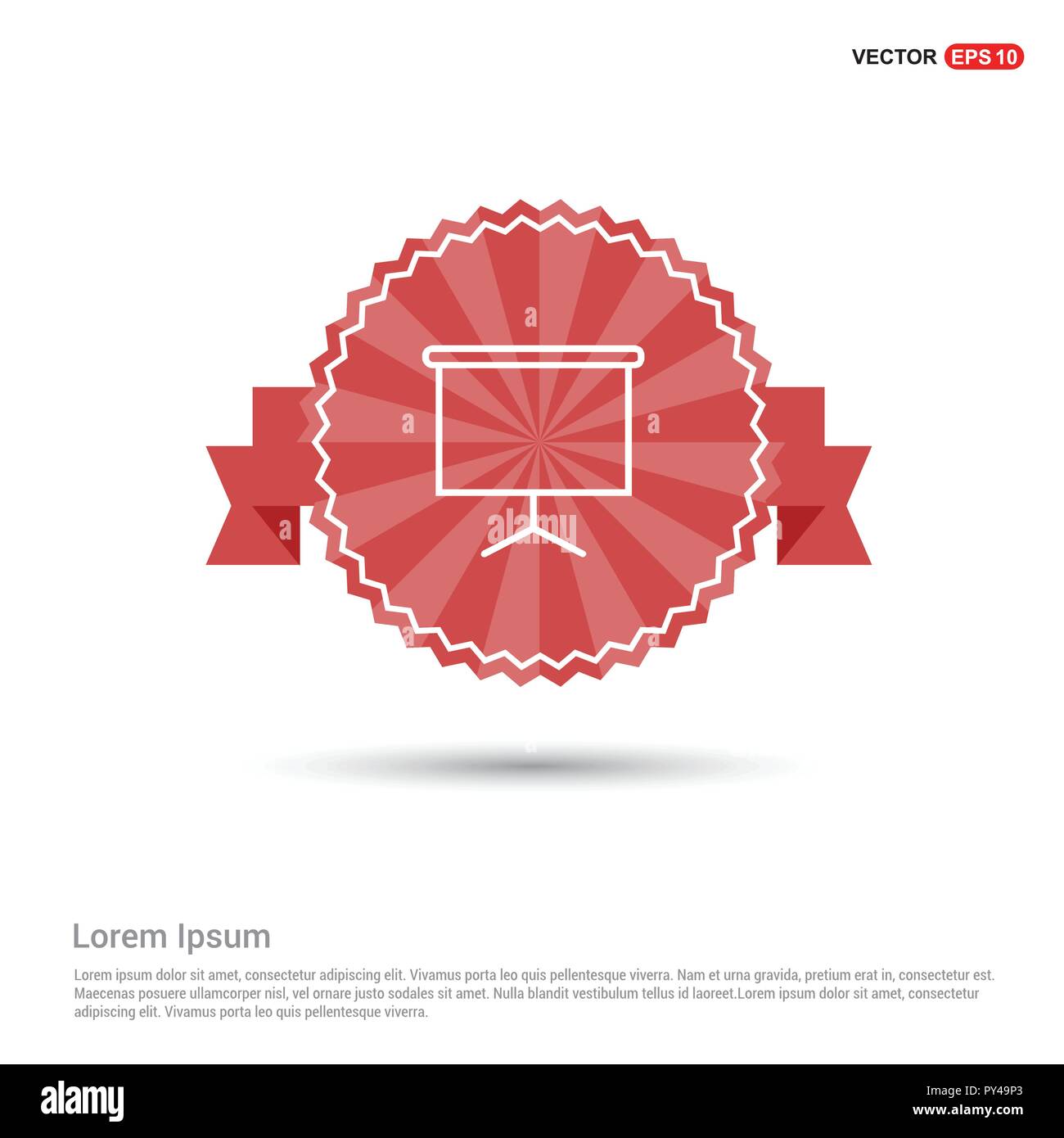Business graph icon - Red Ribbon banner Stock Vector Image & Art - Alamy