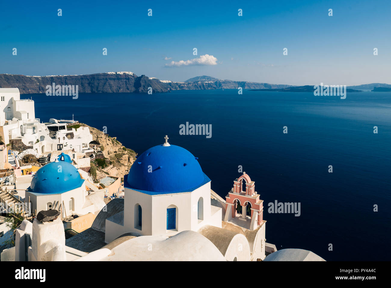 The iconic blue domes of Santorini, Greece Stock Photo - Alamy
