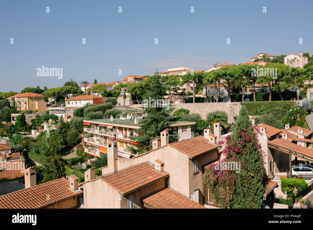 View of the sea and the city in Nice Stock Photo - Alamy