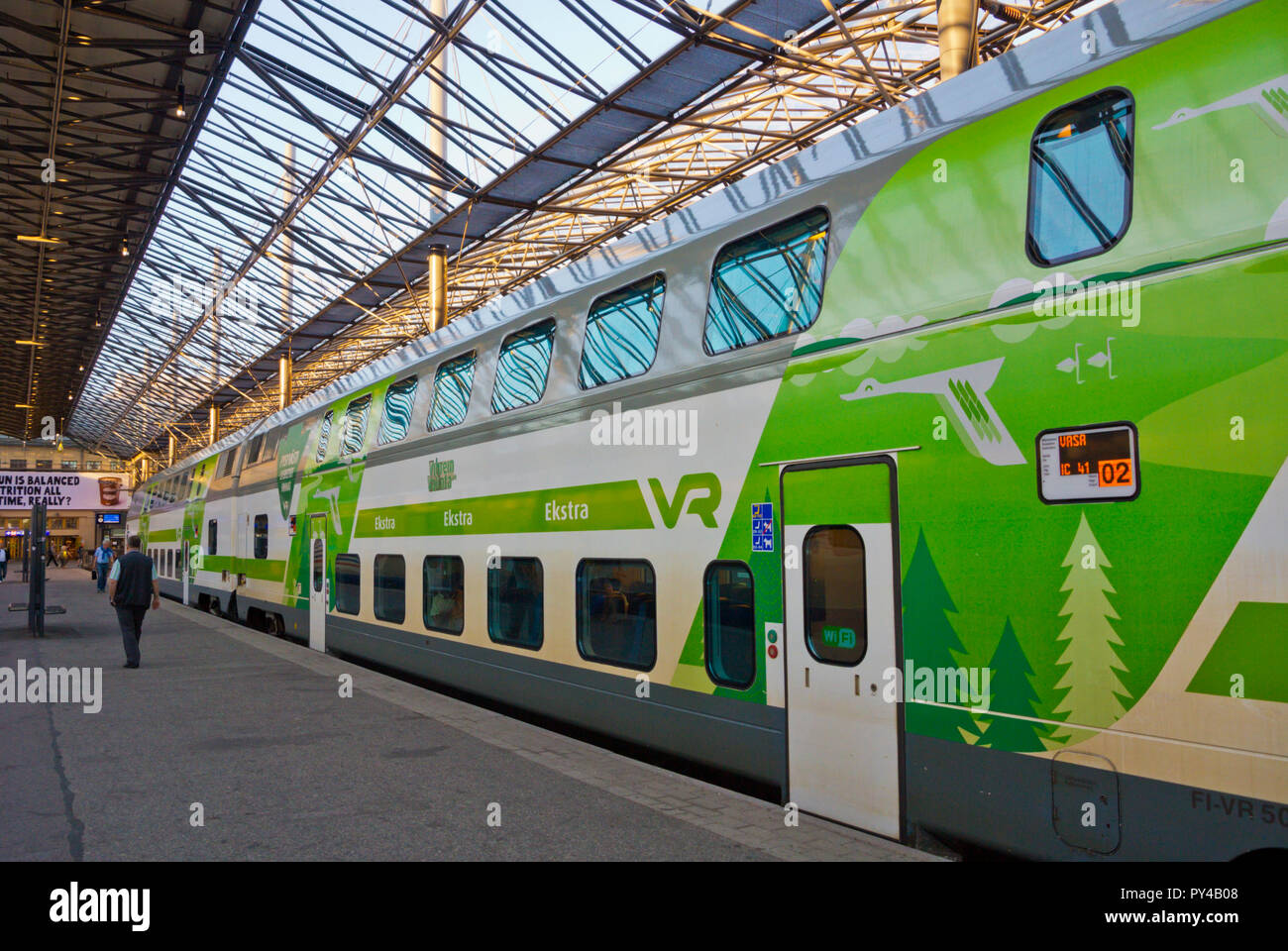 Passenger train, Helsingin rautatieasema, central railway station ...