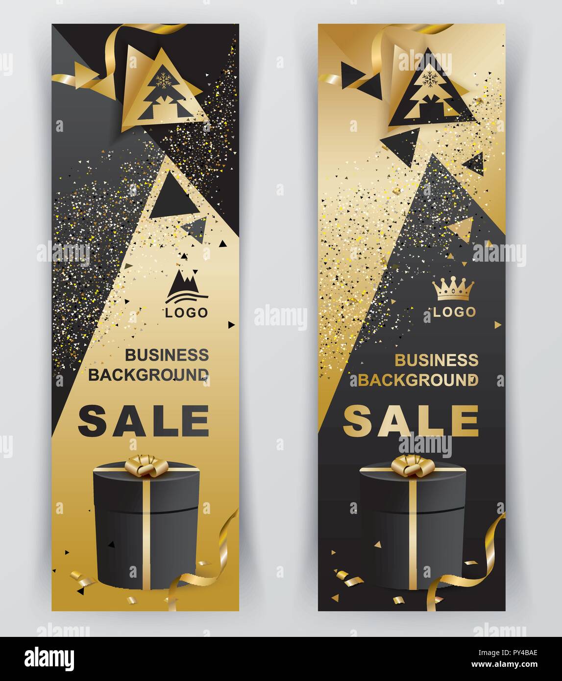 Black and gold banner Stock Vector Images - Alamy