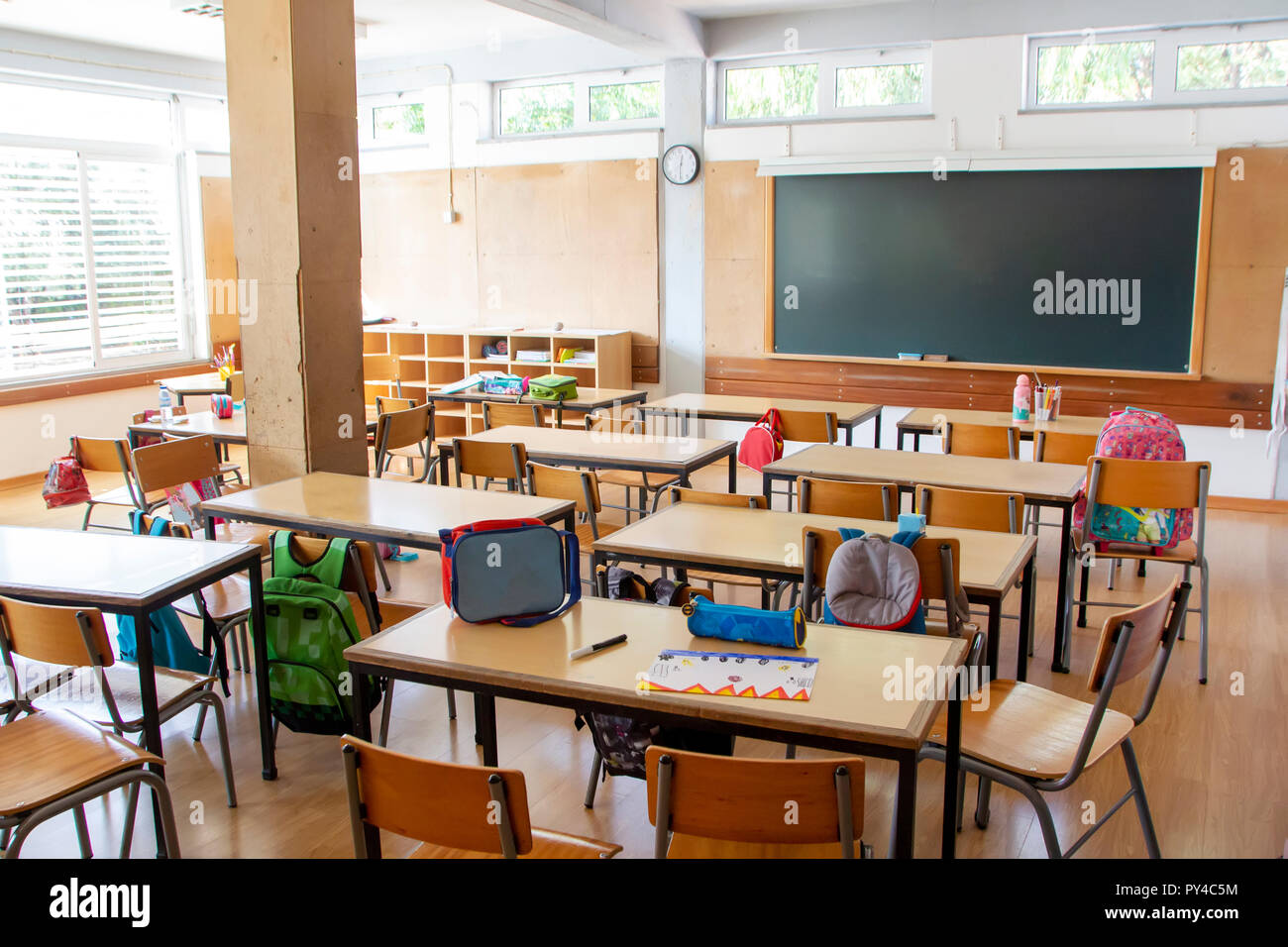 View of the interior of elementary school Stock Photo - Alamy