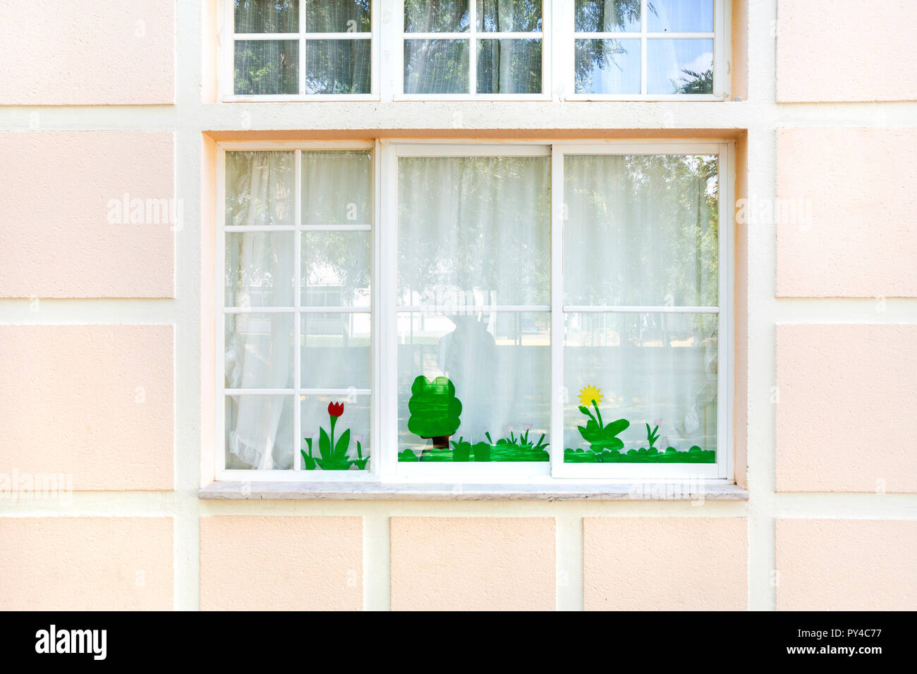 modern window of building on a kids playground Stock Photo - Alamy