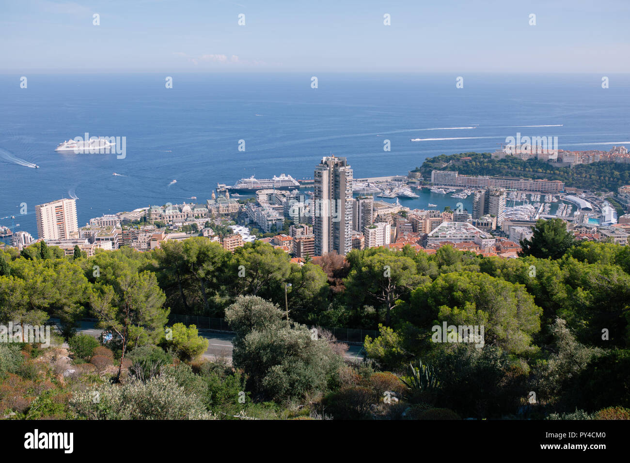 View from the height of Monaco from the hill Stock Photo - Alamy