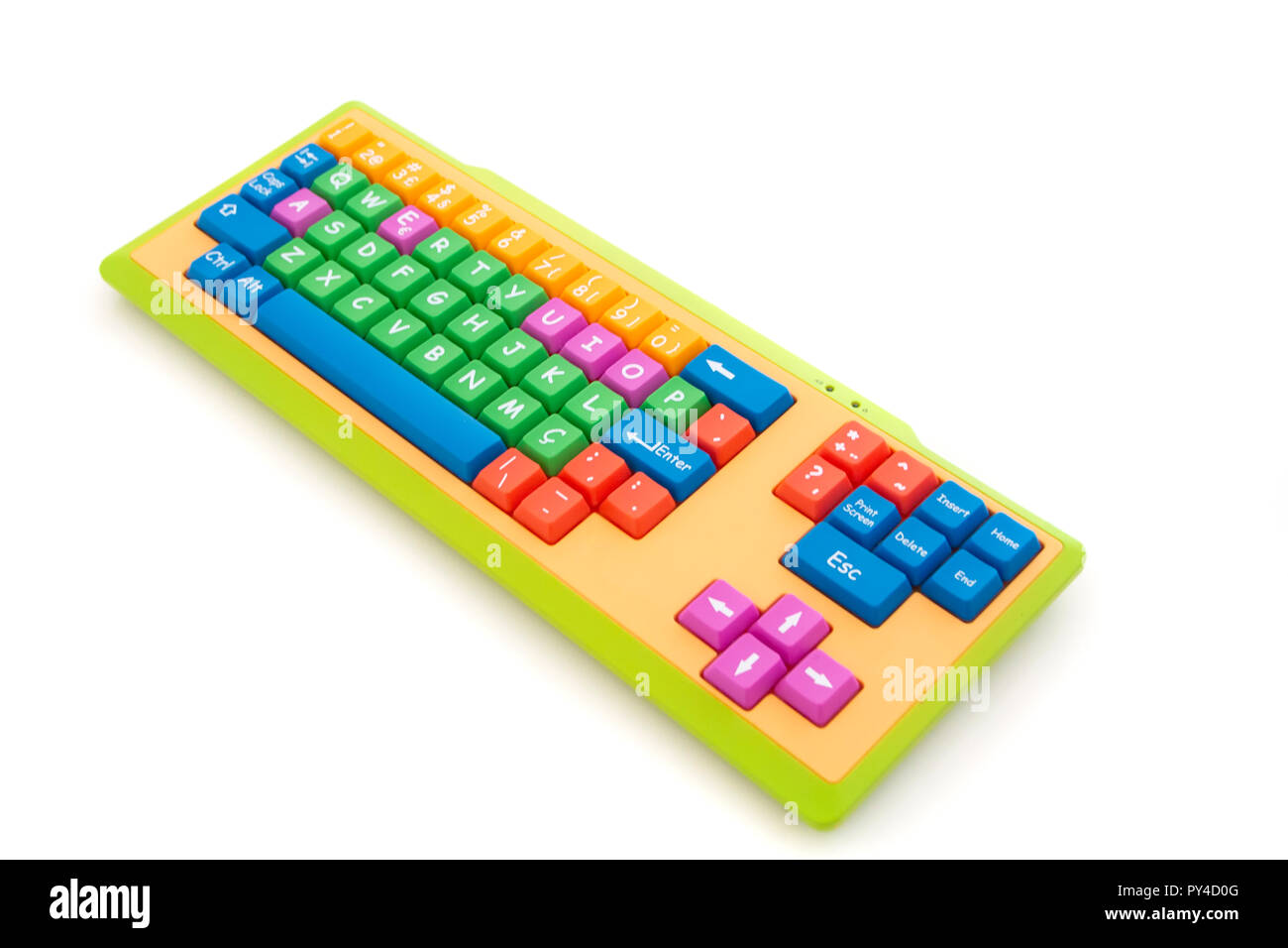 kids learning colorful keyboard isolated on a white background Stock ...