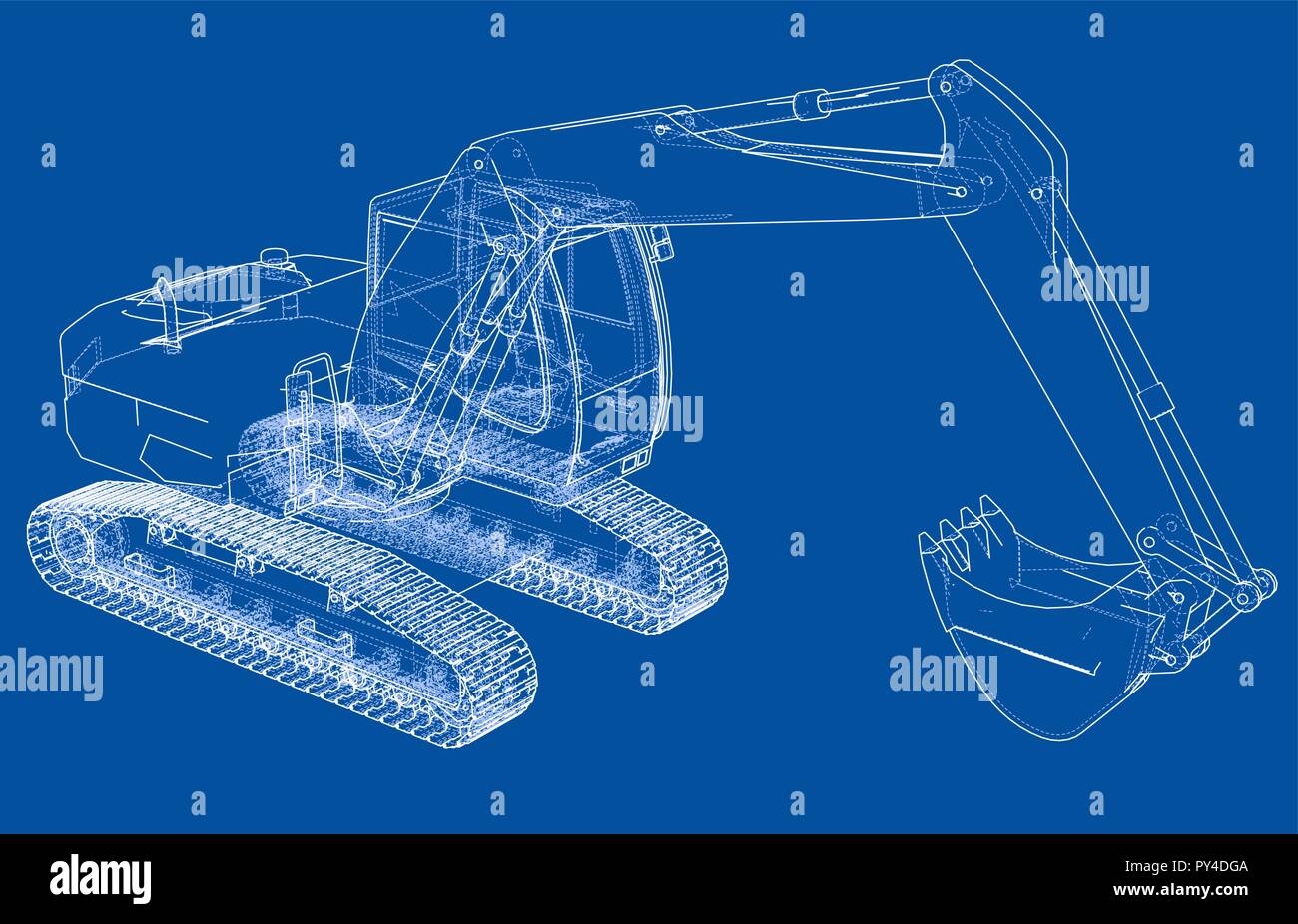 Excavator concept outline. Vector Stock Vector Image & Art - Alamy