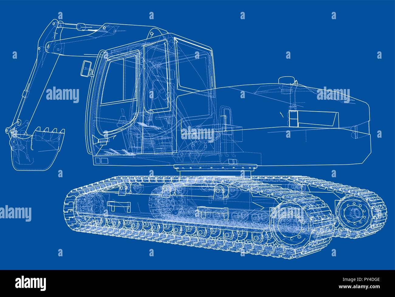 Excavator concept outline. Vector Stock Vector Image & Art - Alamy