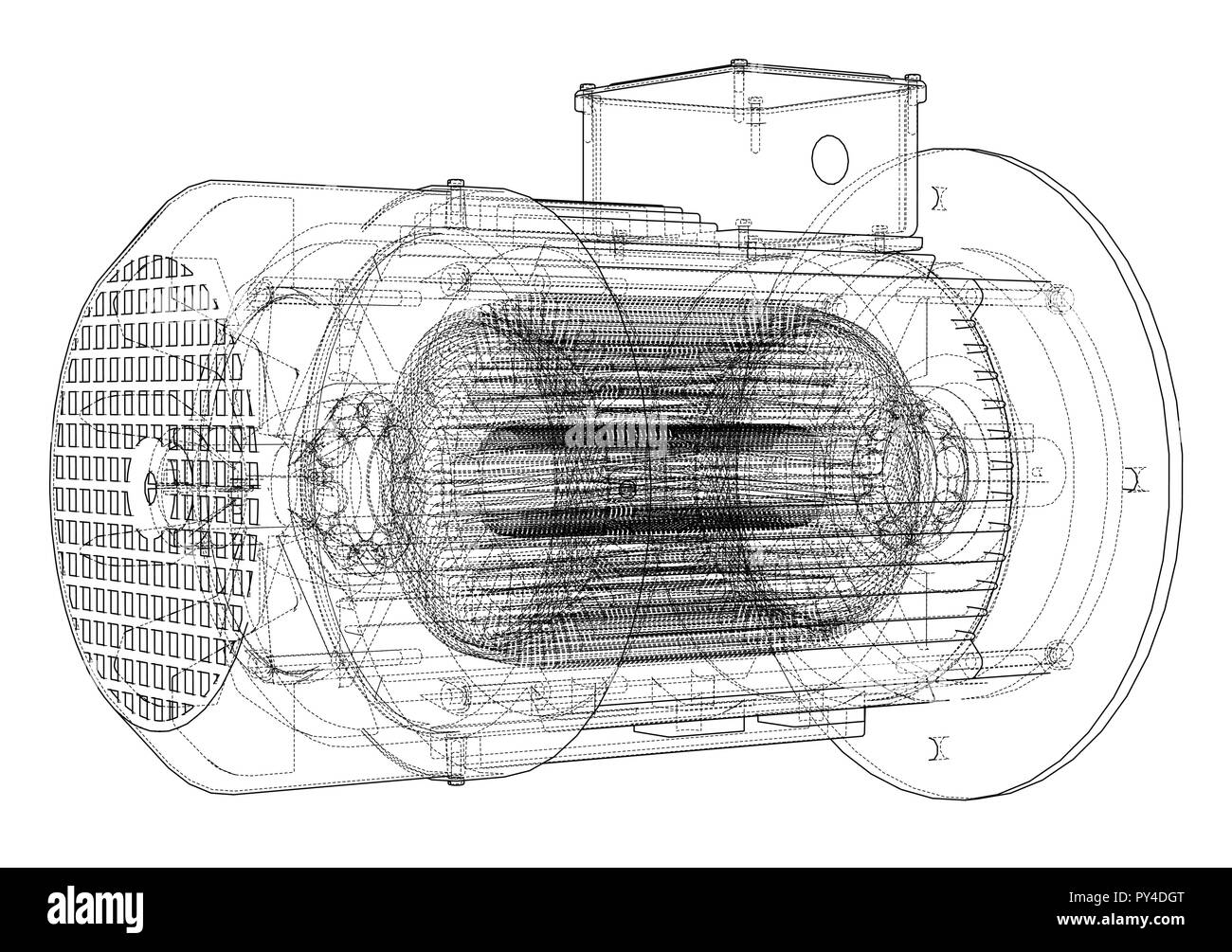 Electric motor sketch. Vector Stock Vector Image & Art - Alamy