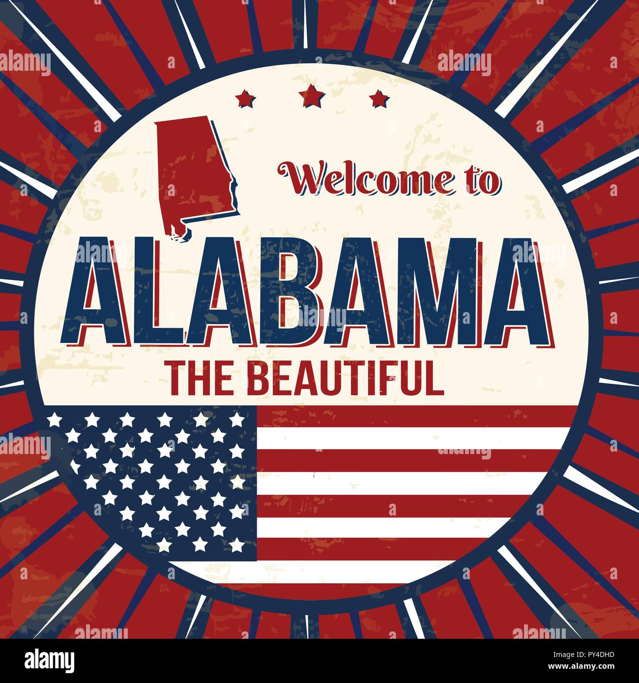 Welcome to Alabama vintage grunge poster, vector illustrator Stock ...