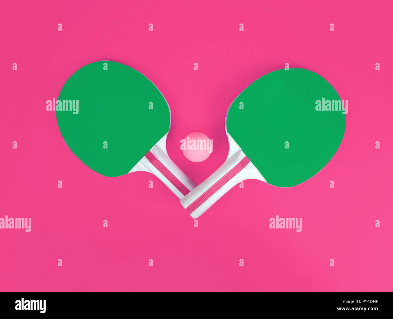 Table tennis or ping pong rackets and ball Stock Photo - Alamy