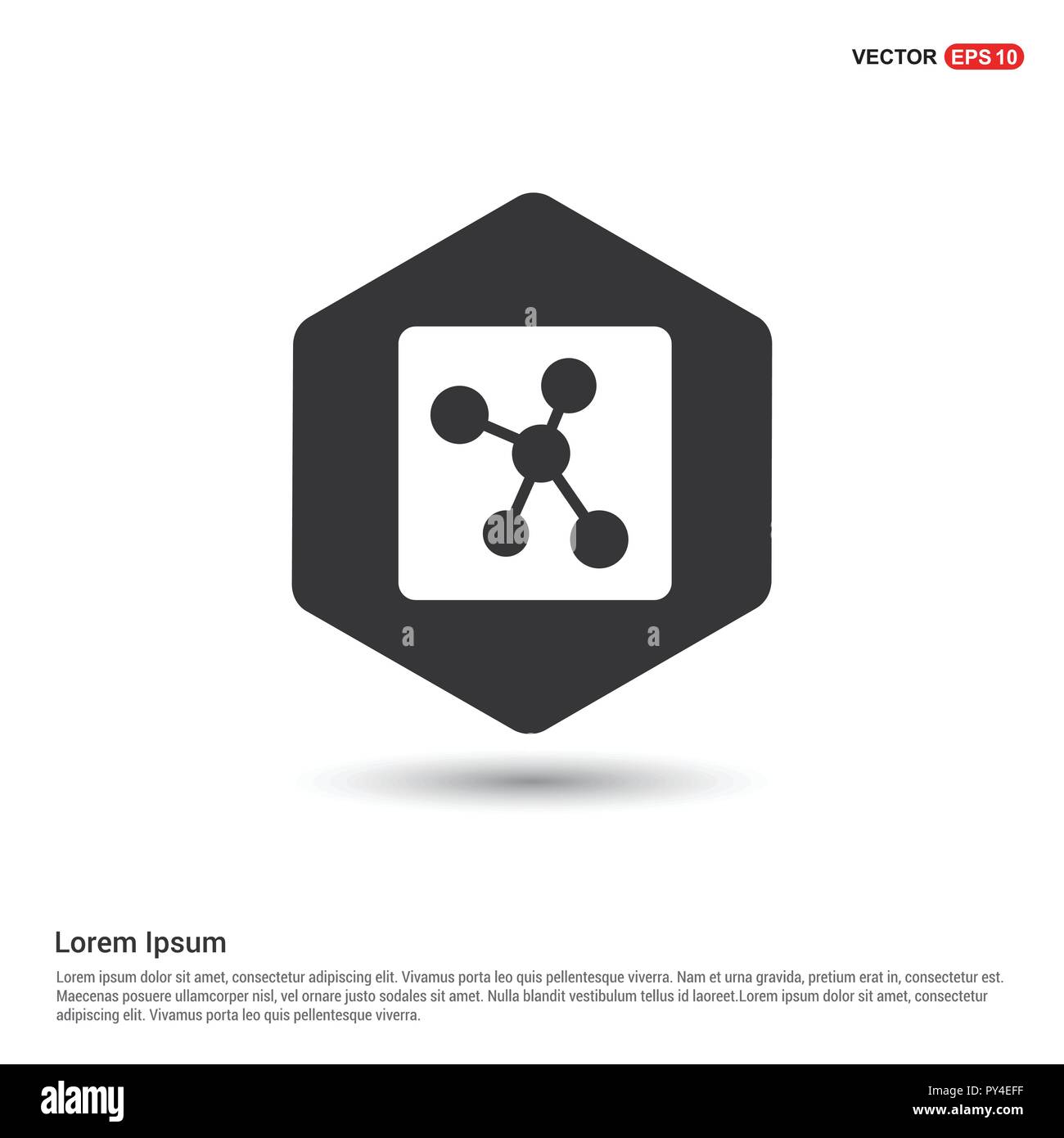 connection of cells molecule icon Hexa White Background icon template ...