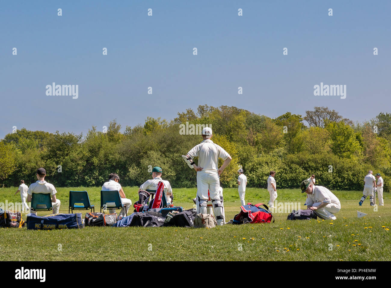 Jubilie Fields Cricket Pitch Billingshurst West Sussex UK Stock Photo ...