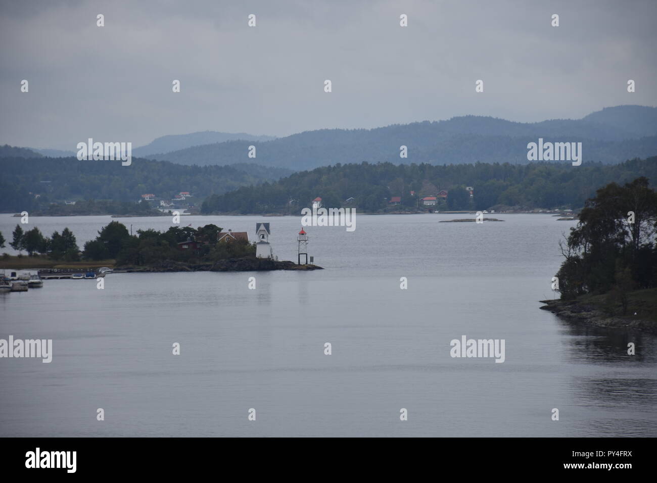 Langesund, Bamble, Norwegen, Telemark, Hafen, Stadt, Hang, Haus, Kirche ...