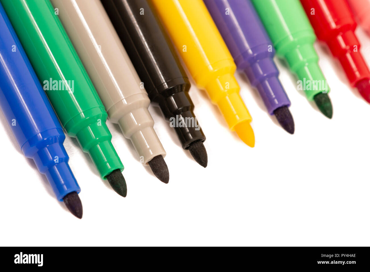 set of felt pens isolated on a white background Stock Photo - Alamy