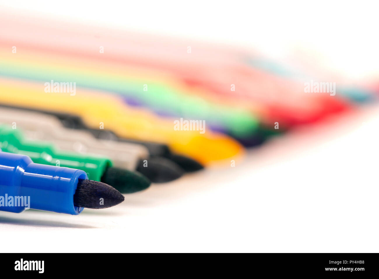 set of felt pens isolated on a white background Stock Photo - Alamy