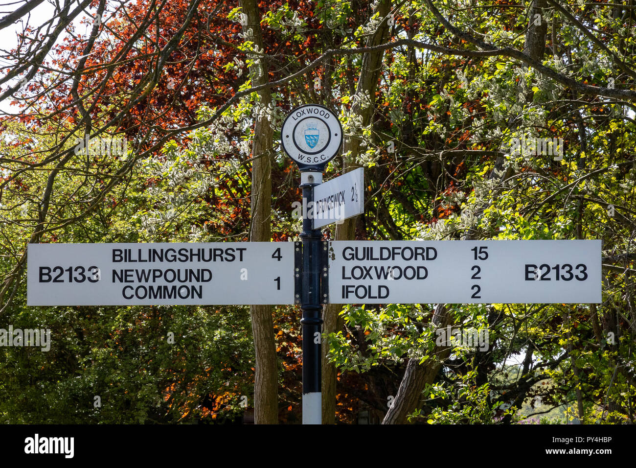 Road Sign Billingshurst West Sussex UK Stock Photo - Alamy