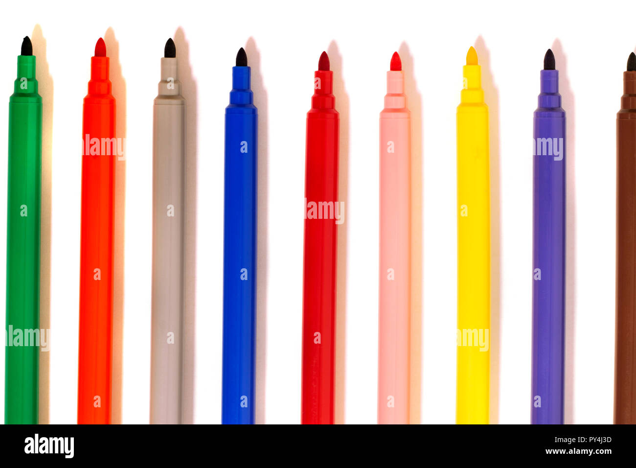 set of felt pens isolated on a white background Stock Photo - Alamy