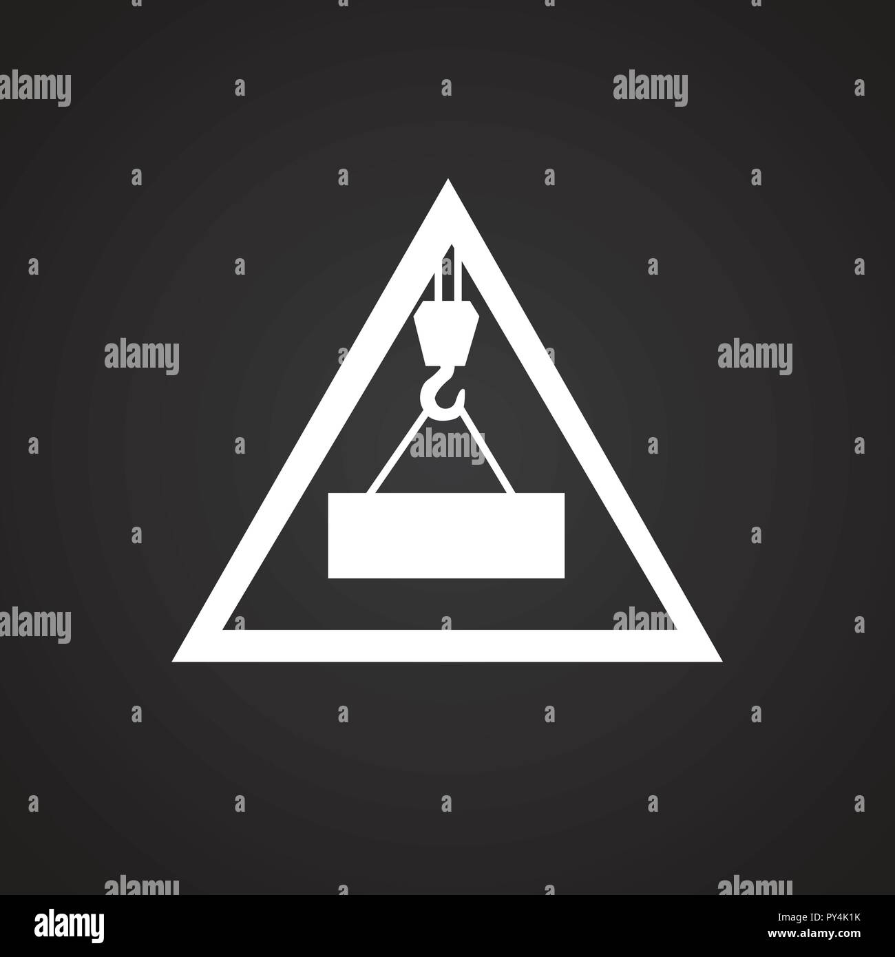 Crane safety sign on black background Stock Vector Image & Art - Alamy