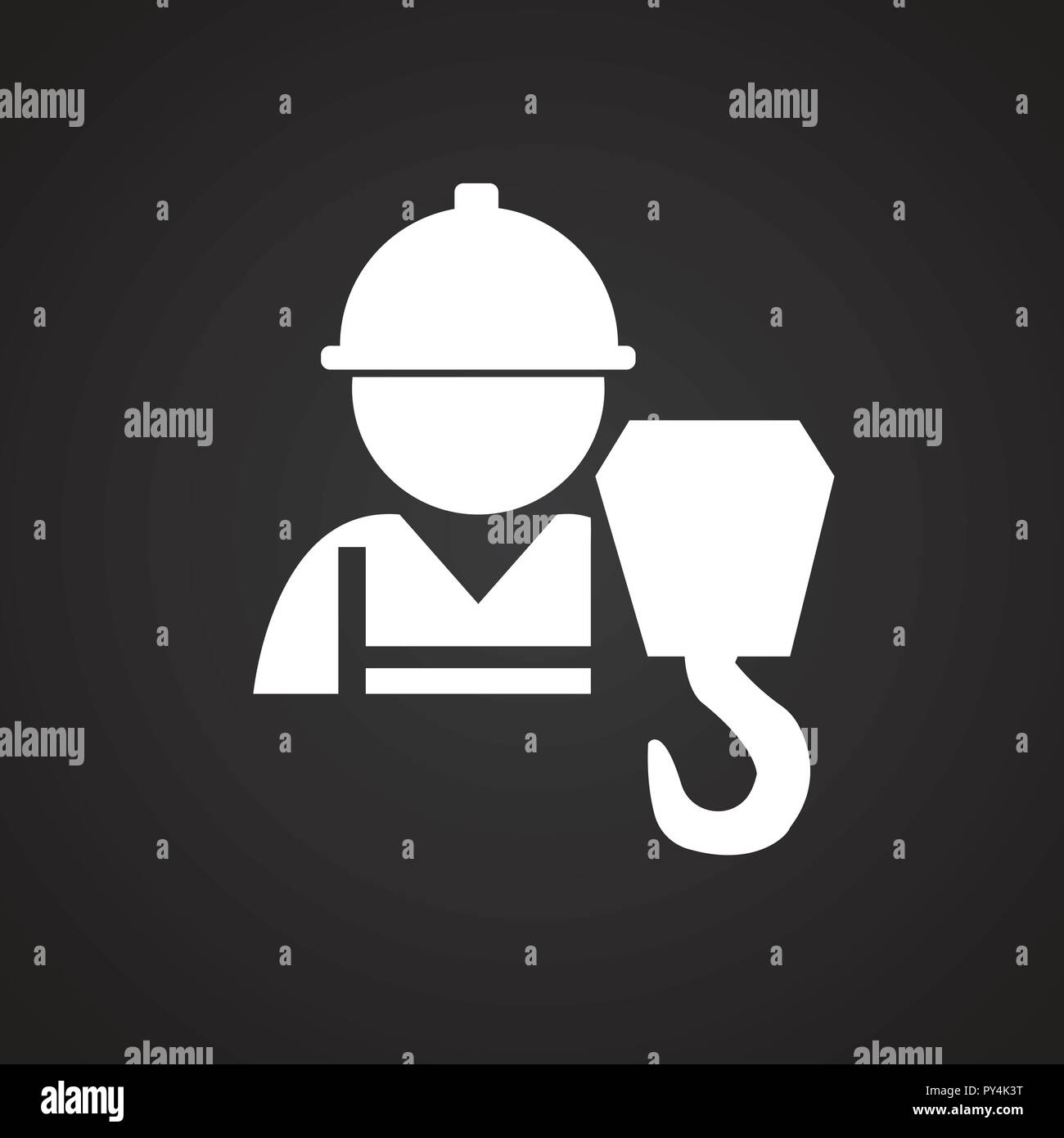 Worker crane operator on black background Stock Vector Image & Art - Alamy