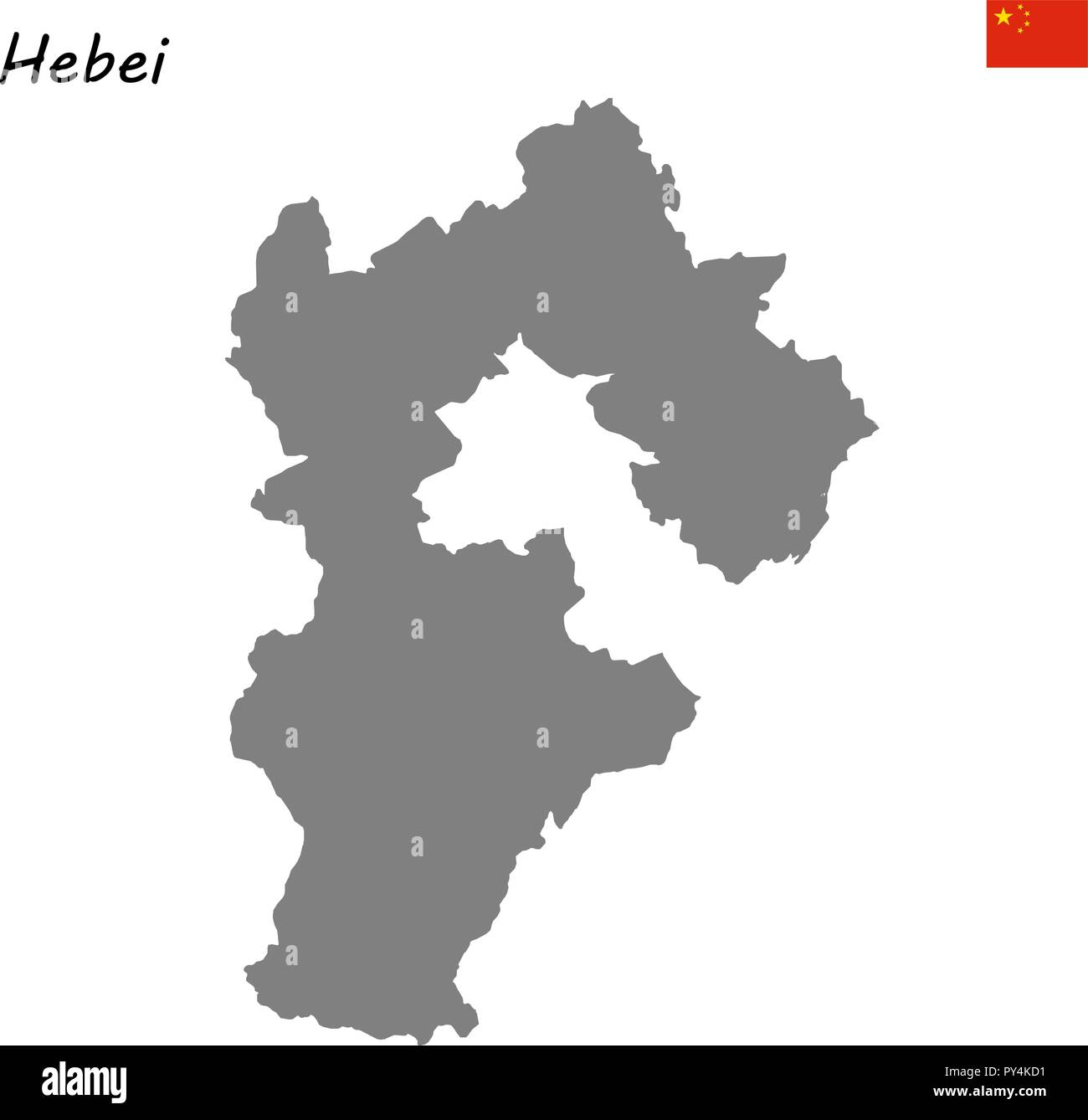 High Quality map of Hebei is a province of China Stock Vector Image ...