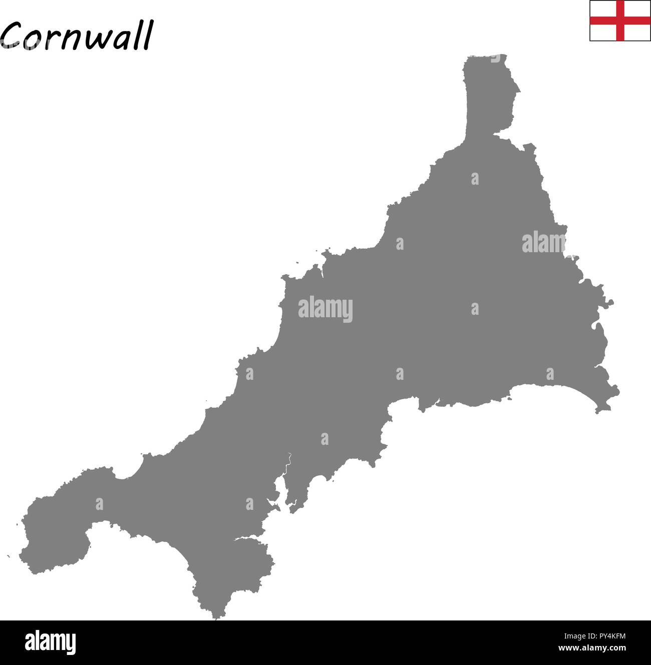 Map of cornwall vector hi-res stock photography and images - Alamy