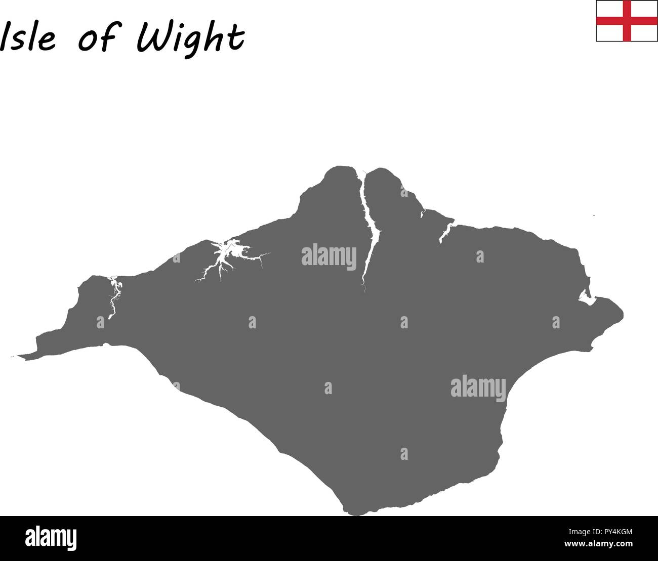 High Quality map is a ceremonial county of England. Isle of White Stock ...