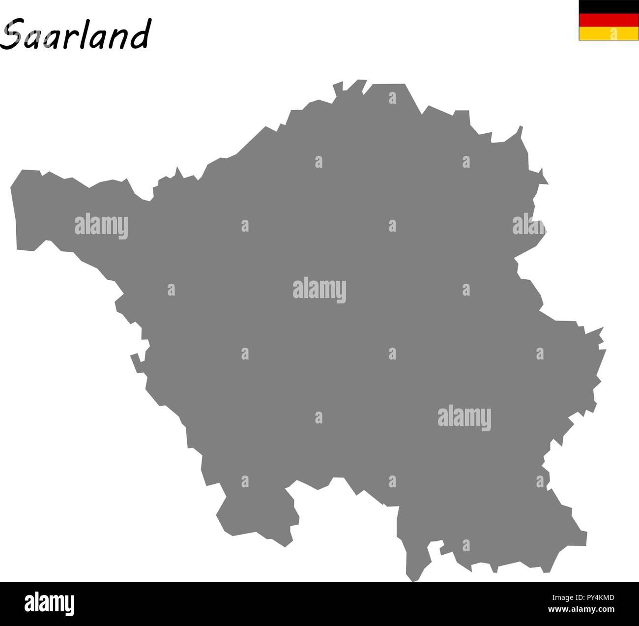 Saarland outline map hi-res stock photography and images - Alamy