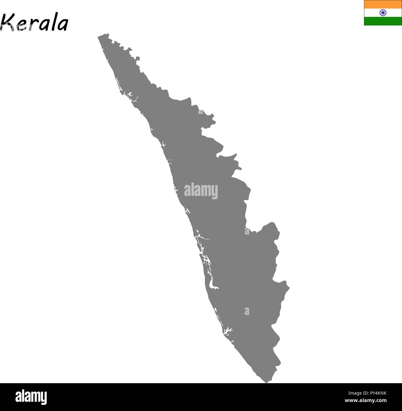 India Map With Kerala Highlighted