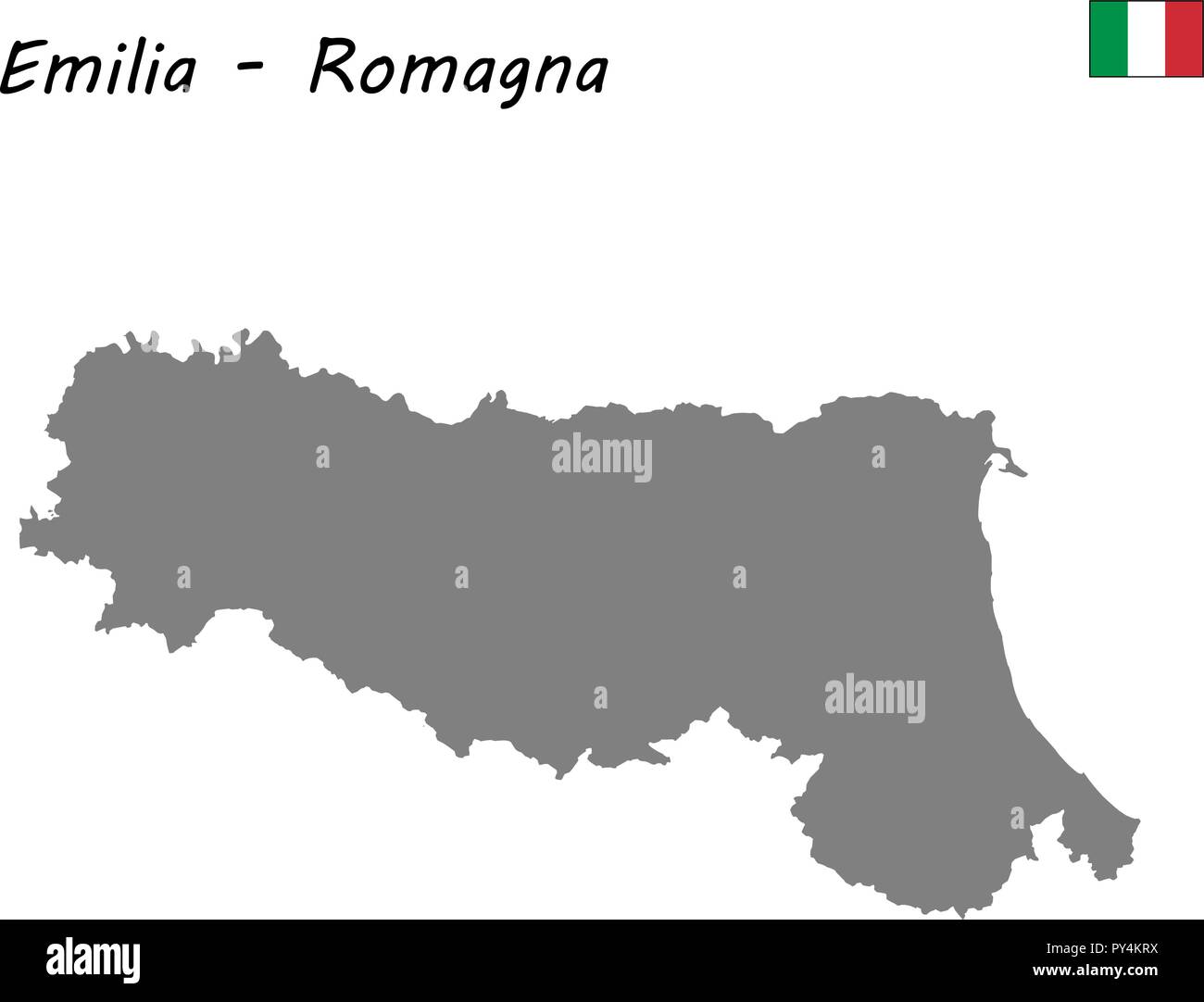 High Quality map of Emilia-Romagna is a region of Italy Stock Vector Image & Art - Alamy