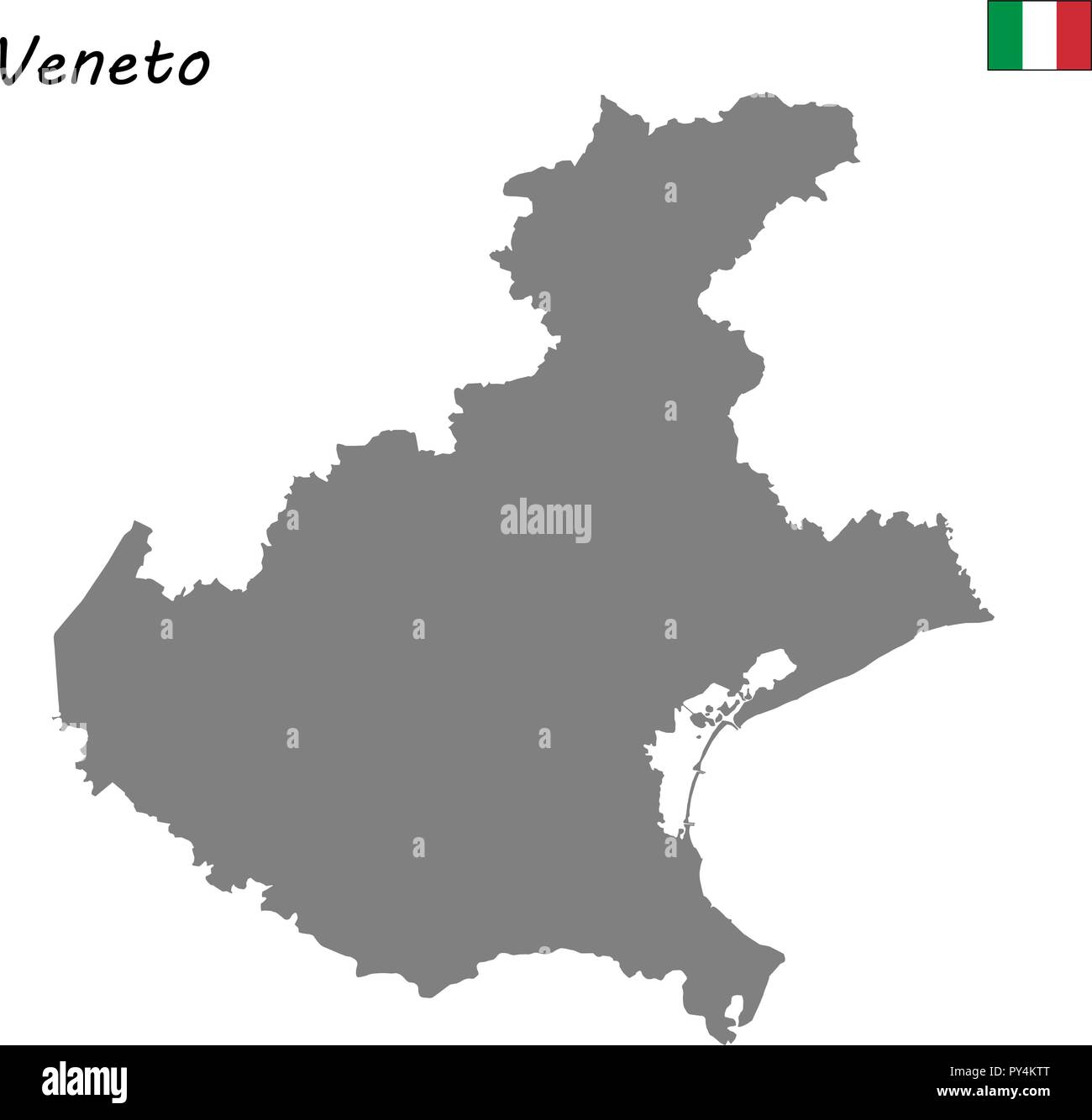 High Quality map of Veneto is a region of Italy Stock Vector Image ...