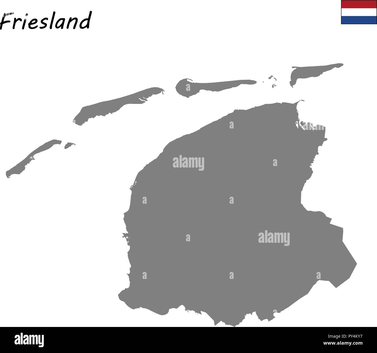 Friesland outline map Stock Vector Images - Alamy