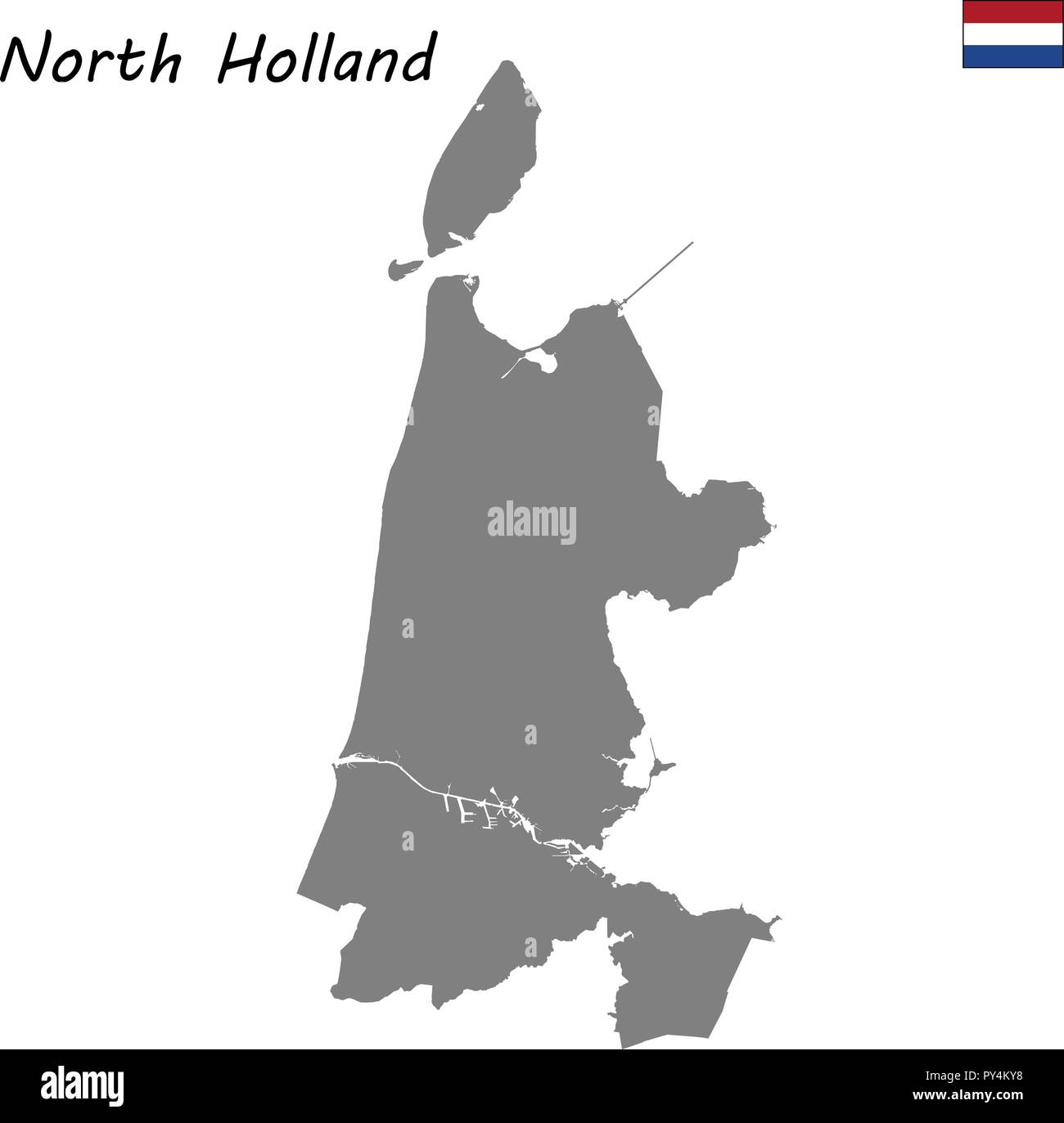 High Quality map province of Netherlands. North Holland Stock Vector ...