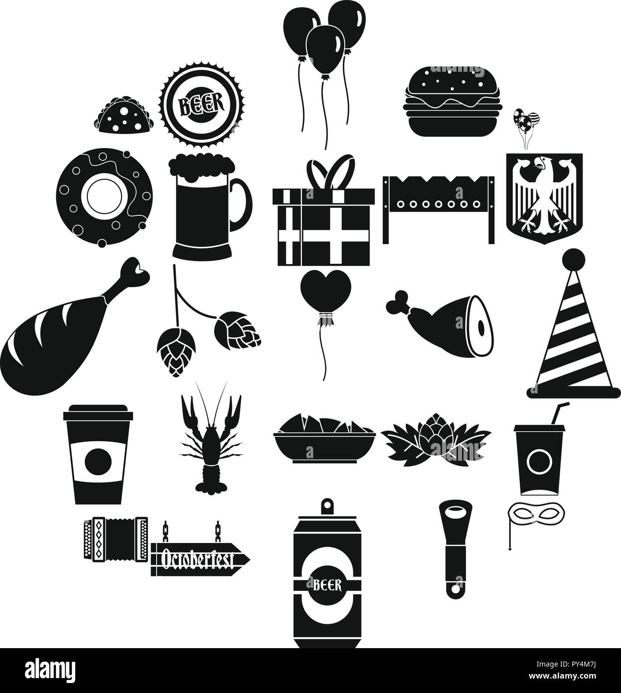 Beer party icons set, simple style Stock Vector Image & Art - Alamy