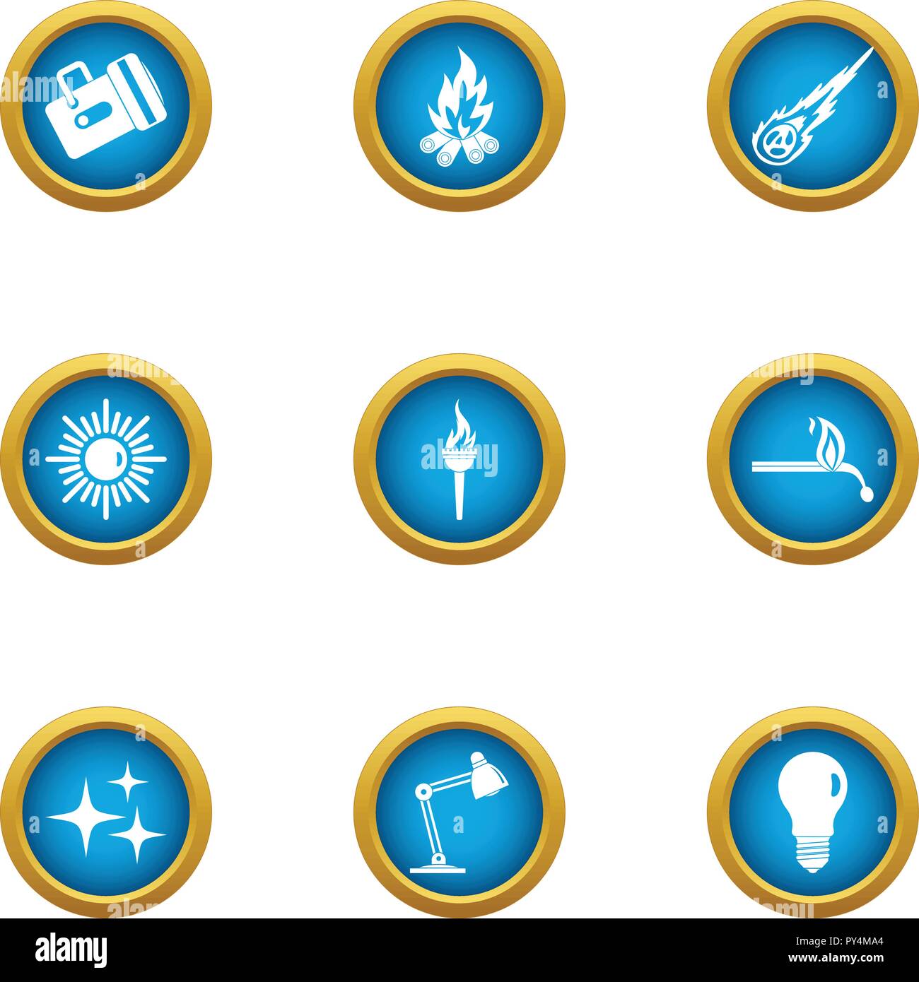 Artificial lighting icons set, flat style Stock Vector Image & Art - Alamy