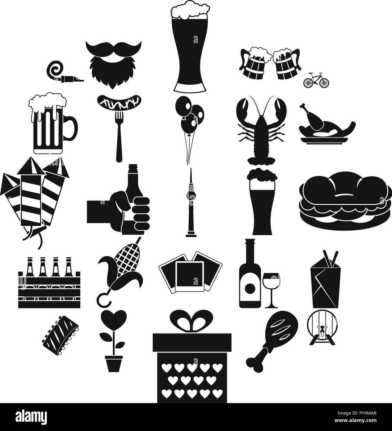 Beer get together icons set, simple style Stock Vector Image & Art - Alamy