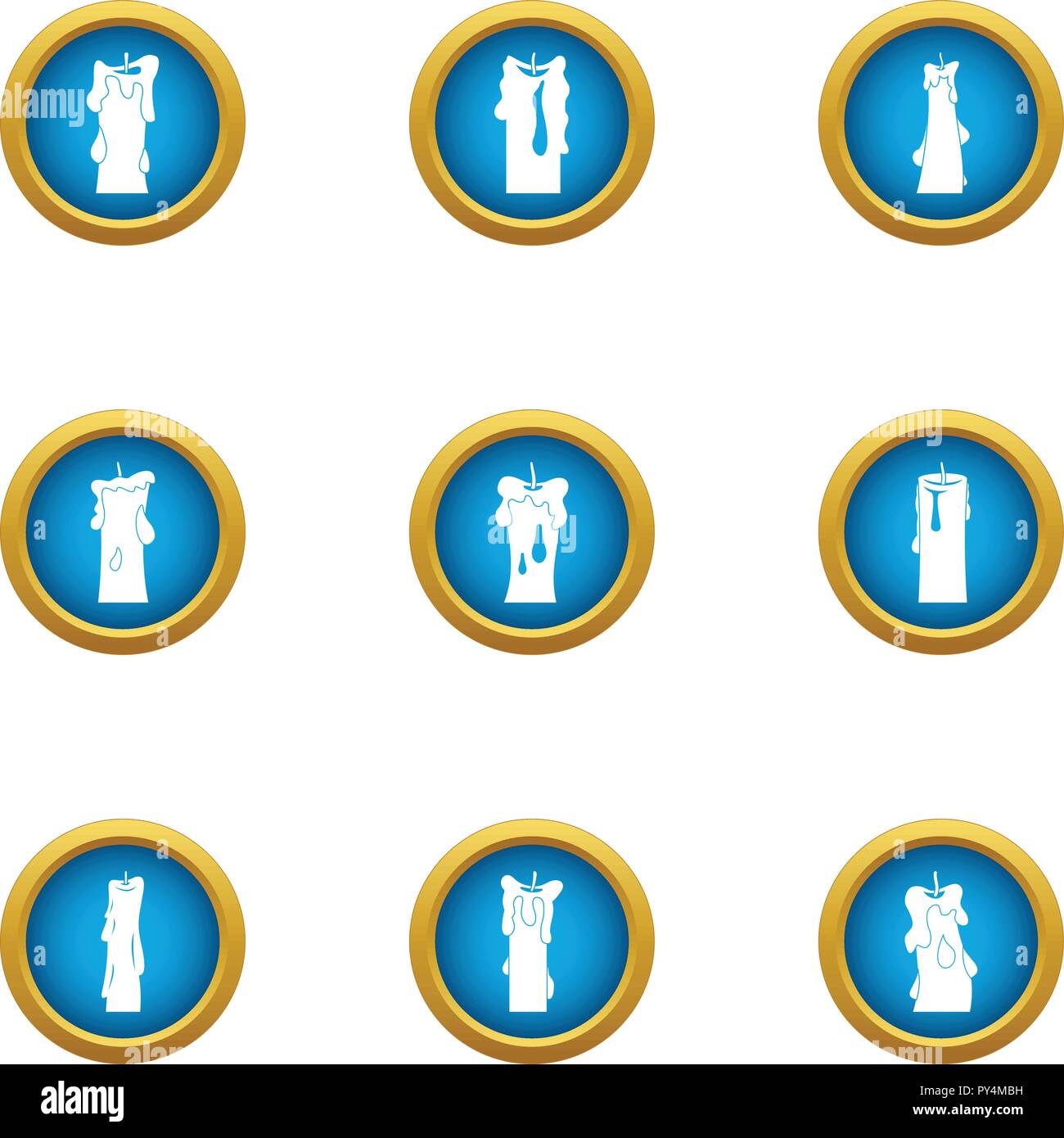 Candlestick icons set, flat style Stock Vector Image & Art - Alamy