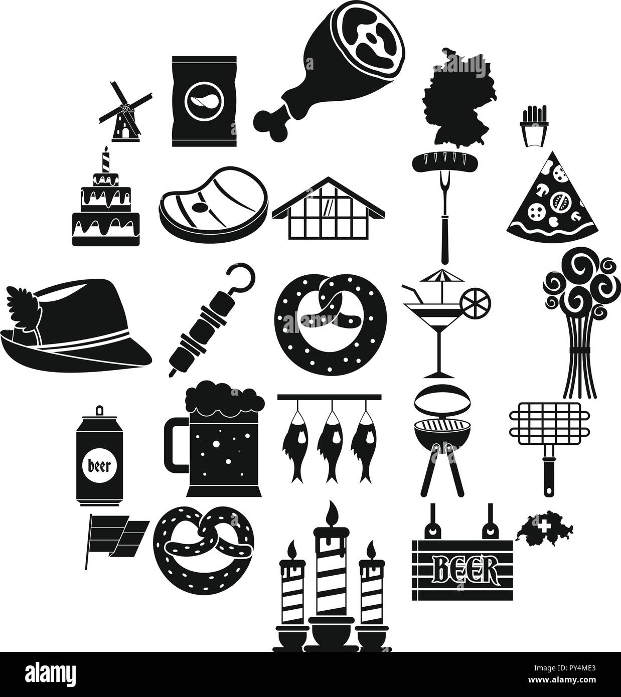 Hangout icons set, simple style Stock Vector Image & Art - Alamy