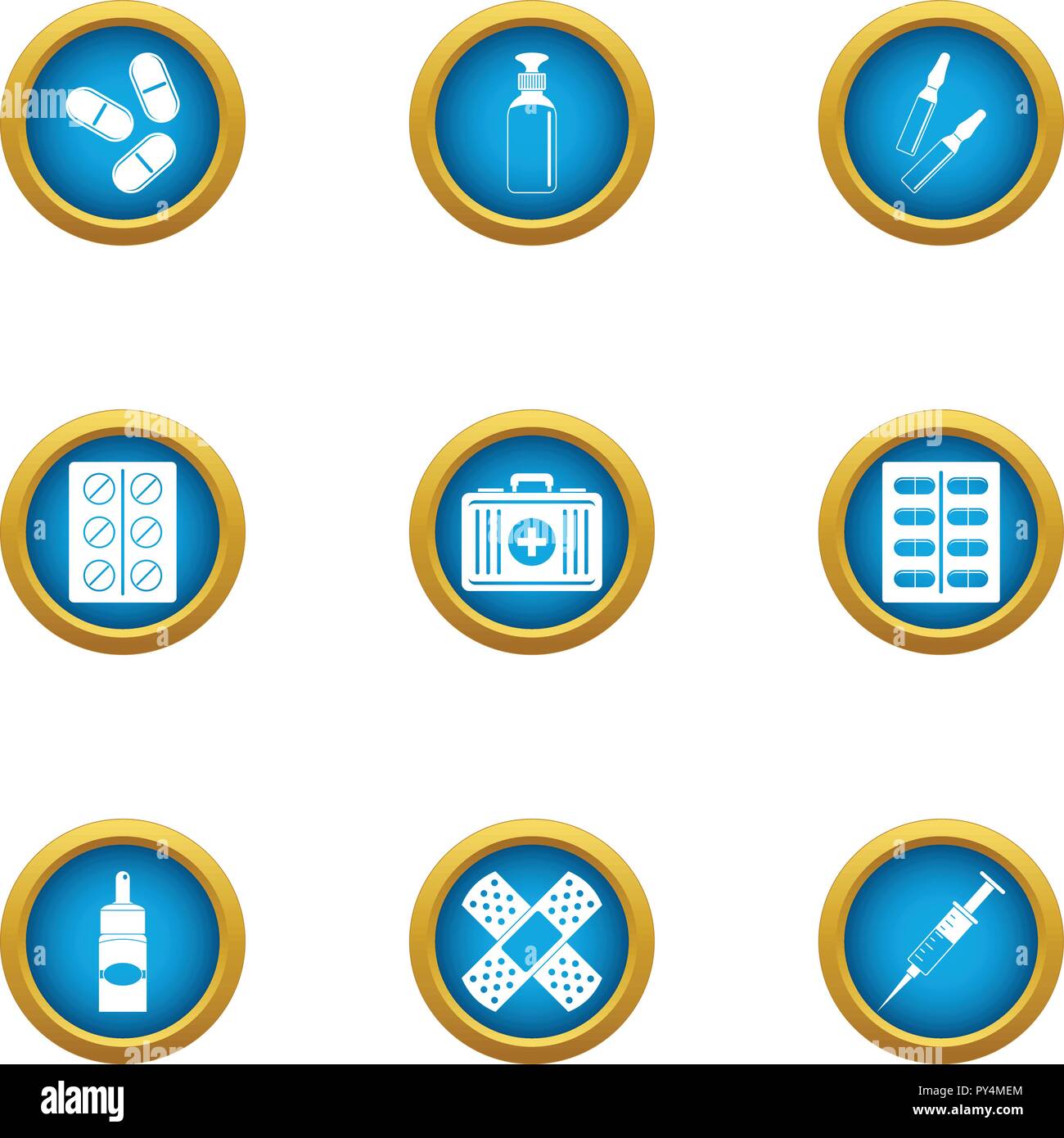 Patch icons set, flat style Stock Vector Image & Art - Alamy