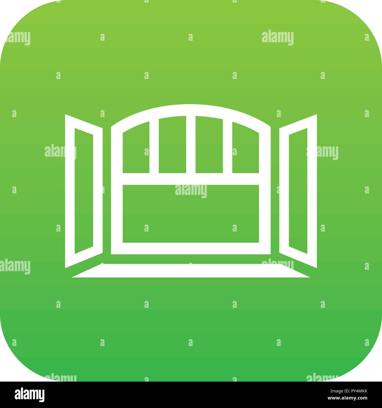 Open semicircular window frame icon green vector Stock Vector Image ...
