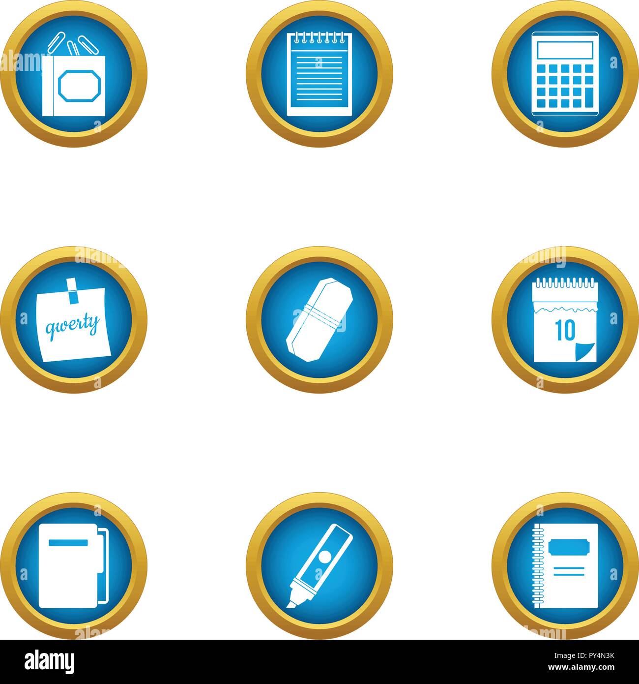 Notation icons set, flat style Stock Vector Image & Art - Alamy