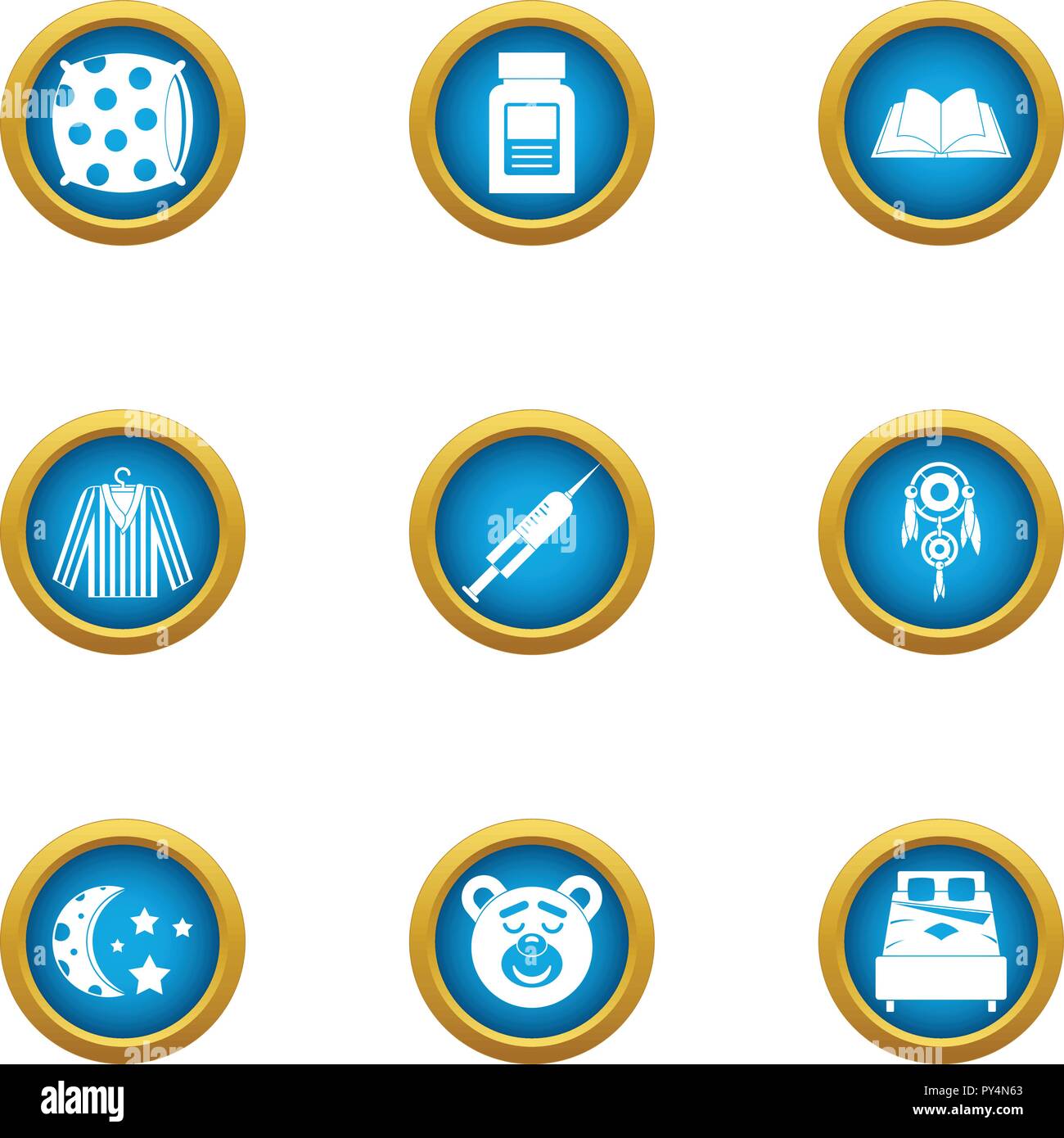Sleep conditions icons set, flat style Stock Vector Image & Art - Alamy