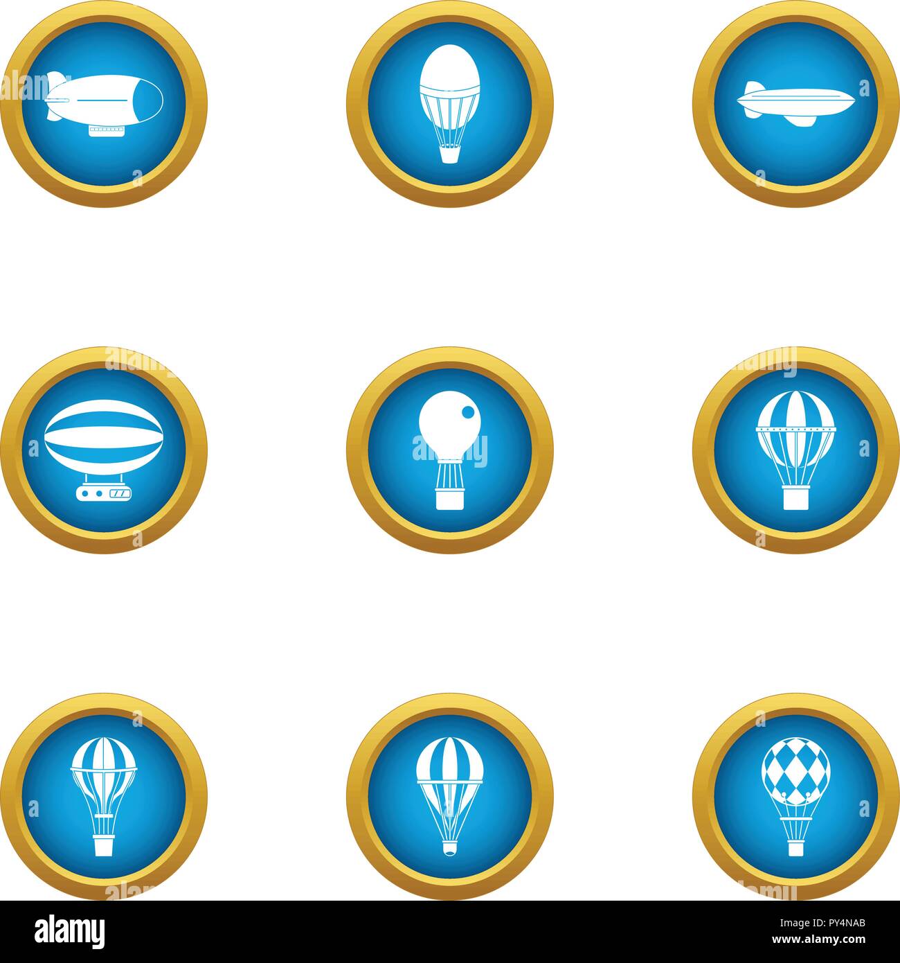 Floating air icons set, flat style Stock Vector Image & Art - Alamy